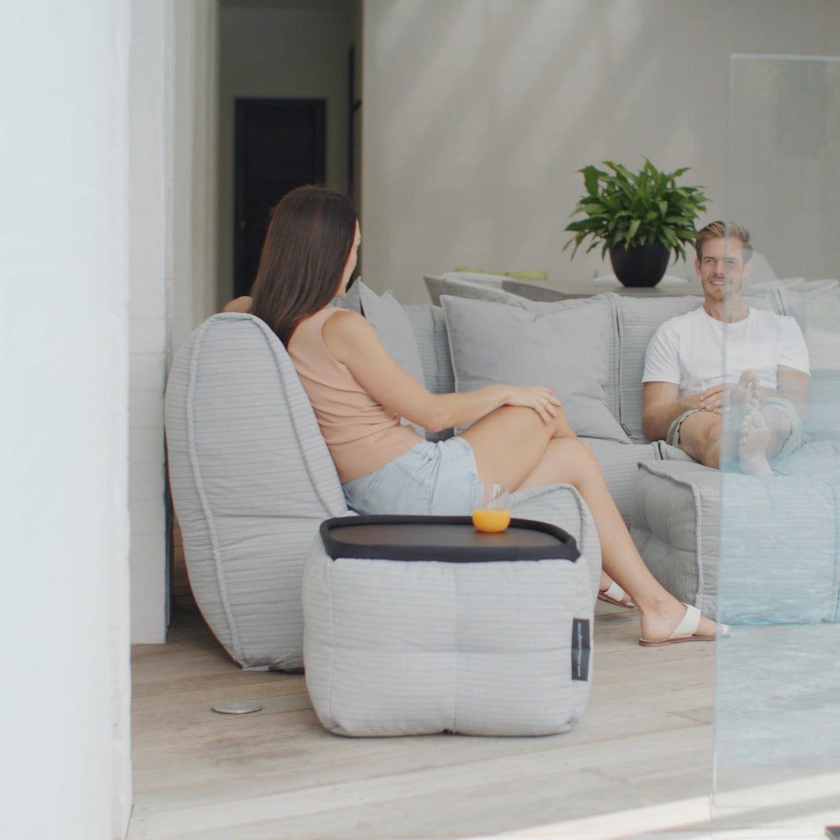 Versa Table - Outdoor/Interior Fabric with Double Sided Acrylic Top – Ambient Lounge® - UK